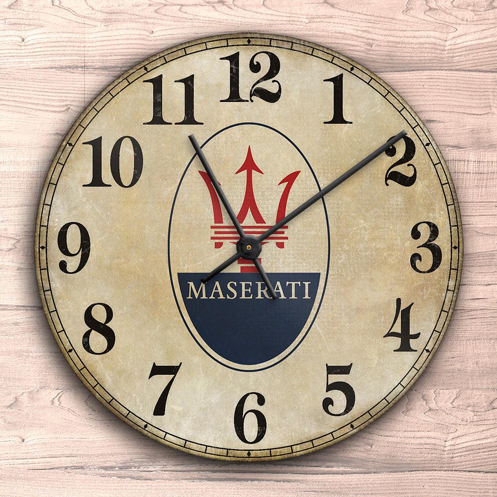 Maserati Wall Clock Round exclusively at Garage Culture Shop